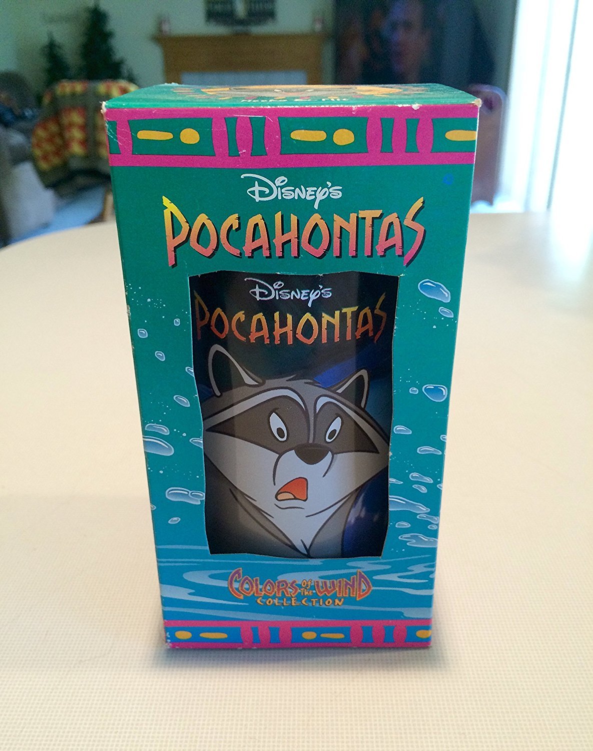 DISNEY'S POCAHONTAS ~ MEEKO & FLIT Drinking Glass Cup Collectable Colors of The Wind Collection