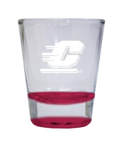 central michigan university etched round colored shot glass 2 oz red officially licensed collegiate product