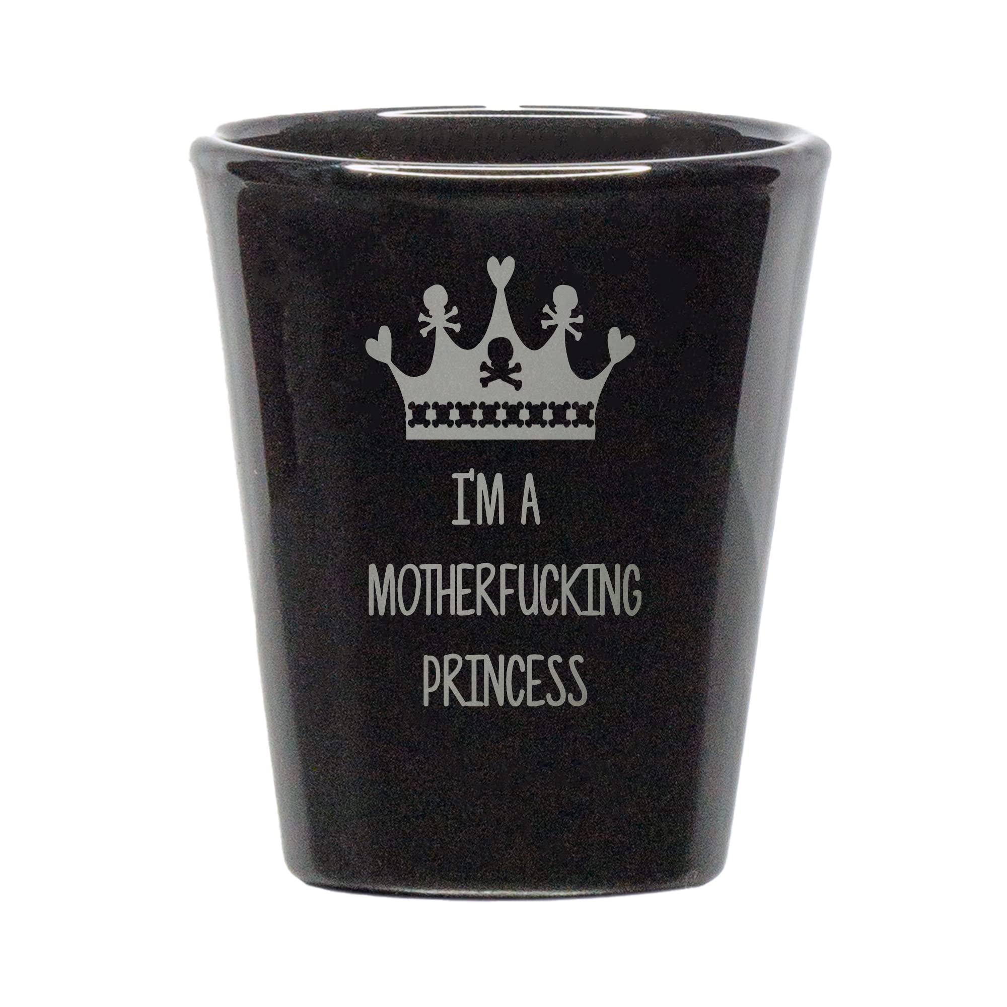 Princess Etched Shot Glass (Black)