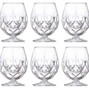 Barski Brandy Glass - Sherry - Cognac - Snifter - Stemless Goblet - Set of 6 Glasses - Non Leaded Crystal Glass - Great for Spirits - Whiskey - Bourbon - Liquor - Wine - 18 oz - Made in Europe