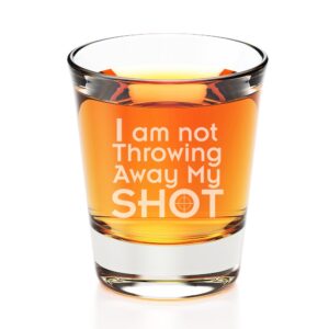 i am not throwing away my shot engraved fluted shot glass