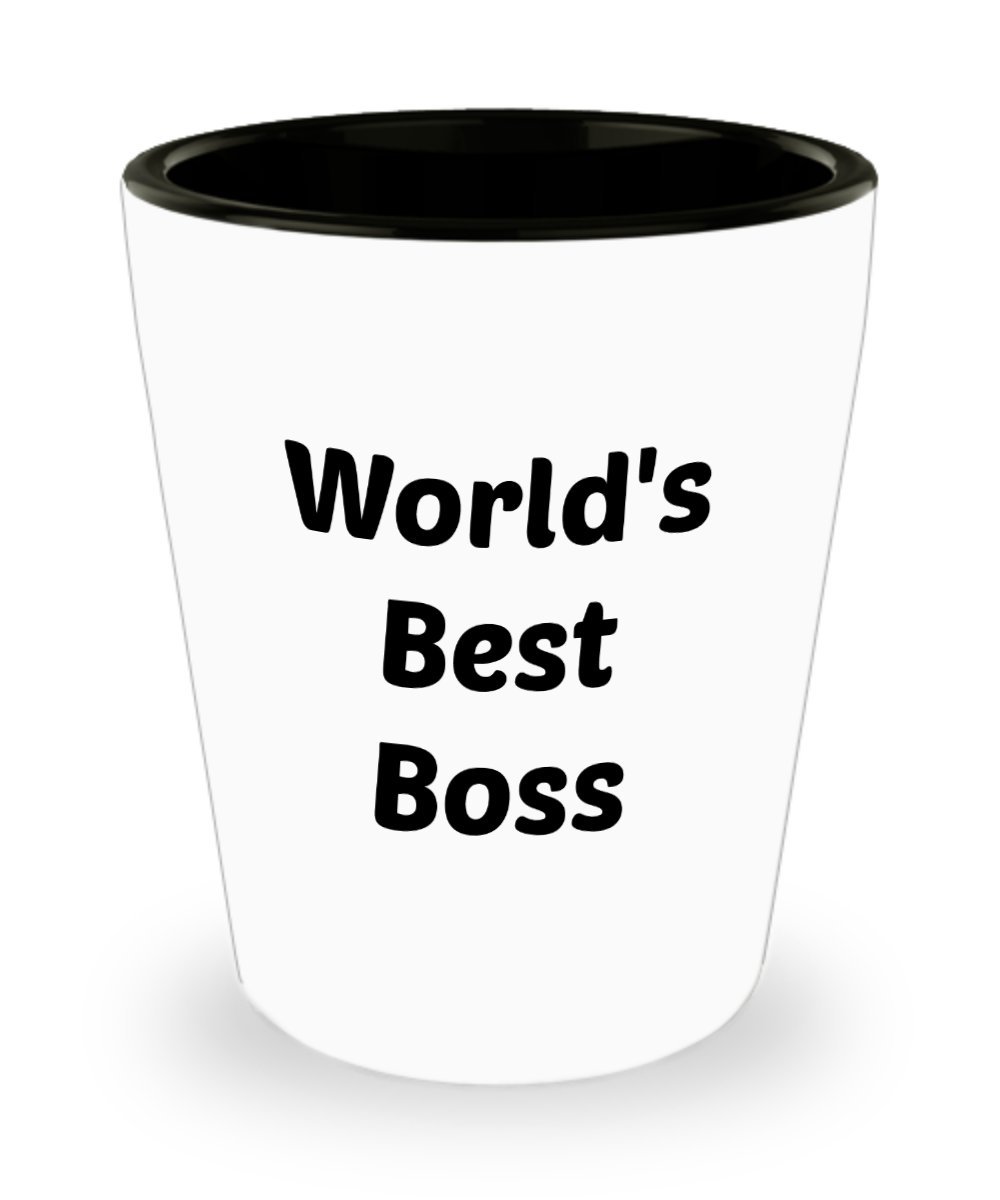 SpreadPassion World's Best Boss Shot Glasses - Gift for Office Boss - Novelty Birthday Gifts Idea