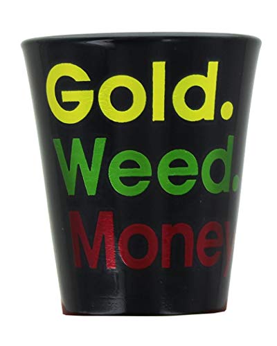 Gold Weed Money Shot Glass