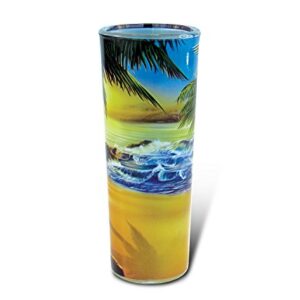 Puzzled Palm Tree Full Shot Glass, 1.84 Oz. Tequila Cocktail Whisky Vodka Unbreakable Glassware Novelty Shooter Glasses Handcrafted Drinkware for Home and Bar