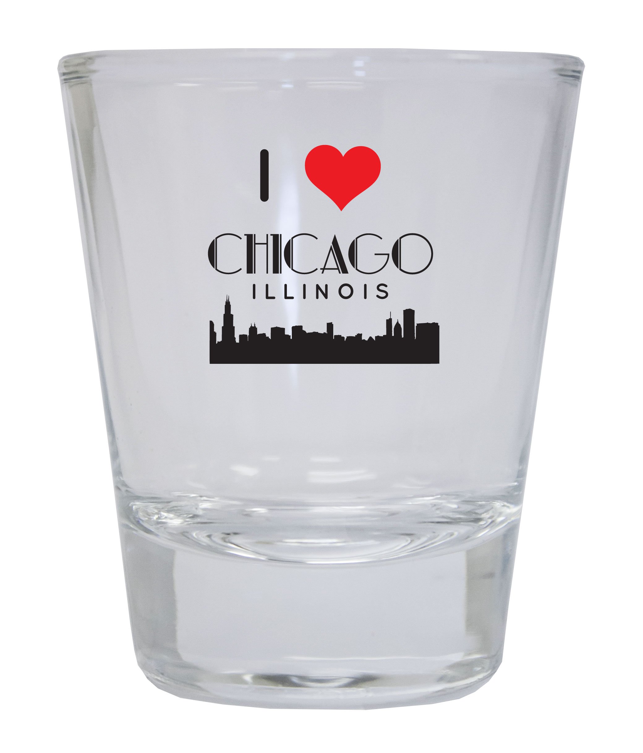 Chicago Illinois Cityscape Skyline Windy City Souvenir Round Shot Glass