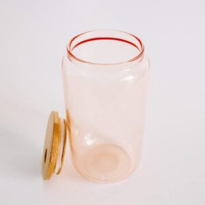 Pink Drinking Glass - Can Shaped 12 oz Glass Cup - 16 oz Beer Glass - Cocktail Glass - Iced Coffee Glass - Whiskey Glass