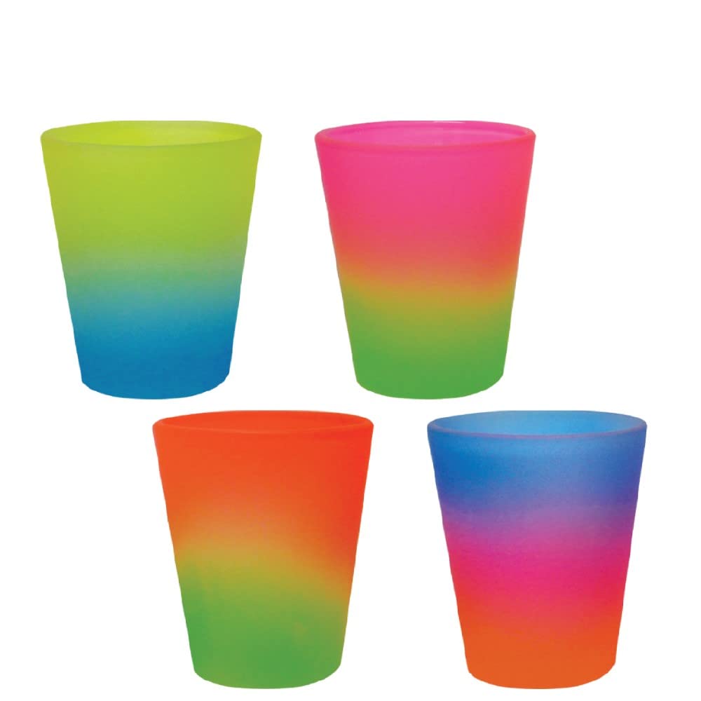 12 Pack Shot Glasses Sets 1.5 oz Colorful Shot Glass - Fun Tie Dye Unique Shots Glass Set for Spirits, Bulk Rainbow Collectible Shot Glasses (Tie Dye, 12)