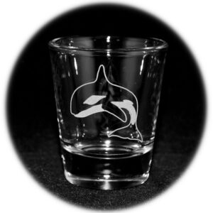 2oz orca great white whale shot glass - wild life