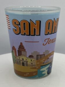 san antonio texas shot glass 2 oz.