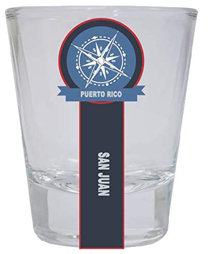 San Juan Puerto Rico Nautical Souvenir Round Shot Glass