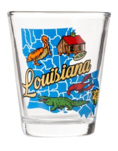 artisan owl louisiana state map iconic images standard size souvenir shot glass