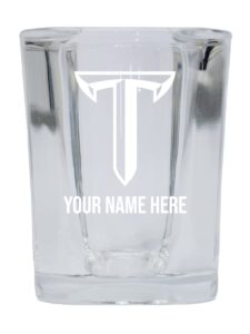 personalized customizable troy university etched square shot glass 2 oz with custom name (1) officially licensed collegiate product