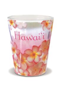 pink plumerias short shot glass