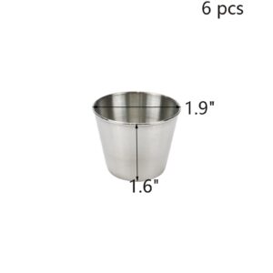 Wealrit 6 pcs 45ml Stainless Steel Shot Glass,Unbreakable Shot Glasses,Stainless Steel Shot Cups for Liquor,1.6Oz