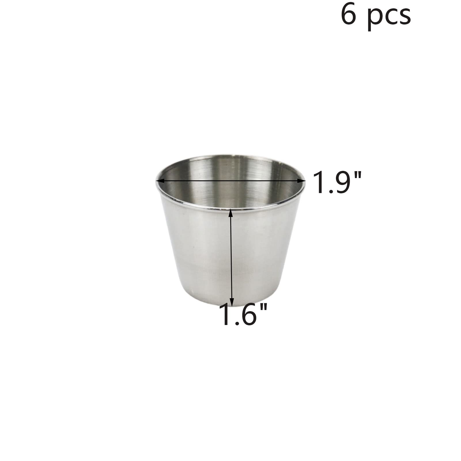 Wealrit 6 pcs 45ml Stainless Steel Shot Glass,Unbreakable Shot Glasses,Stainless Steel Shot Cups for Liquor,1.6Oz