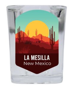 la mesilla new mexico souvenir 2 ounce square shot glass desert design