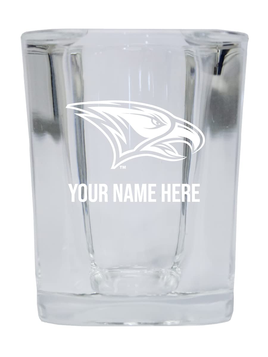 Personalized Customizable North Carolina Central Eagles Etched Square Shot Glass 2 oz With Custom Name (1) Officially Licensed Collegiate Product