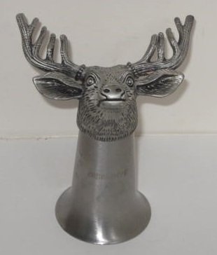 Jagermeister Deer Stag Head Pewter Shot Glass