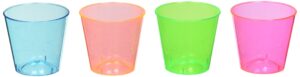 set of 50 1oz neon blacklight reactive shot glasses-