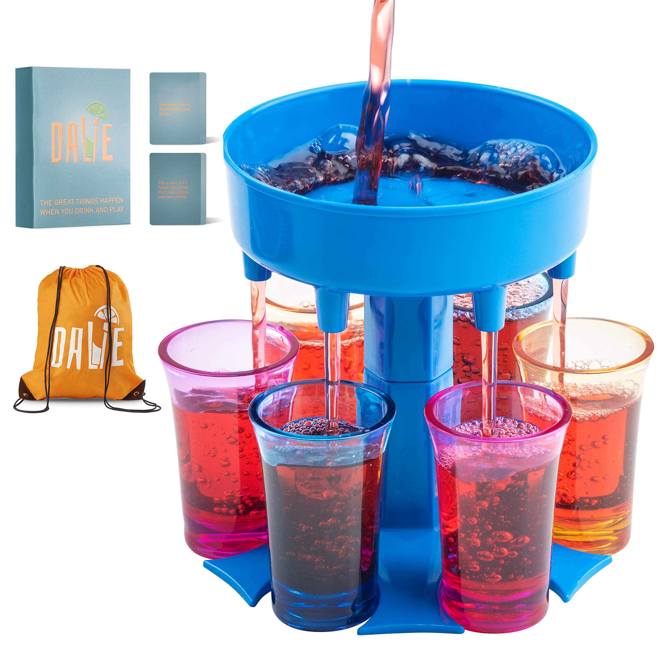 Party Card Game For Adults - Shot Glass Dispenser And Holder With Glasses - Funny Game - Shot Pourer Set For Parties, Bars