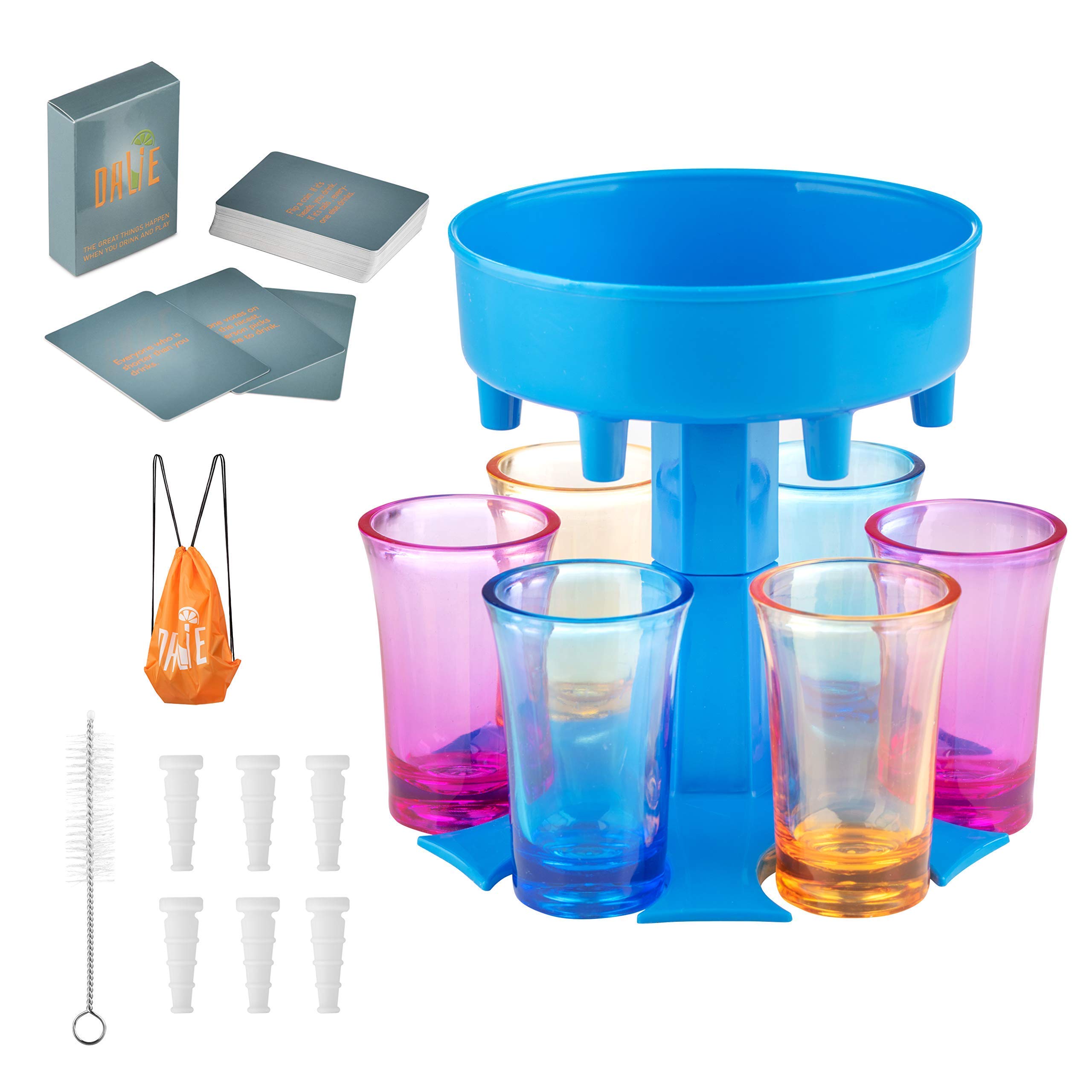 Party Card Game For Adults - Shot Glass Dispenser And Holder With Glasses - Funny Game - Shot Pourer Set For Parties, Bars