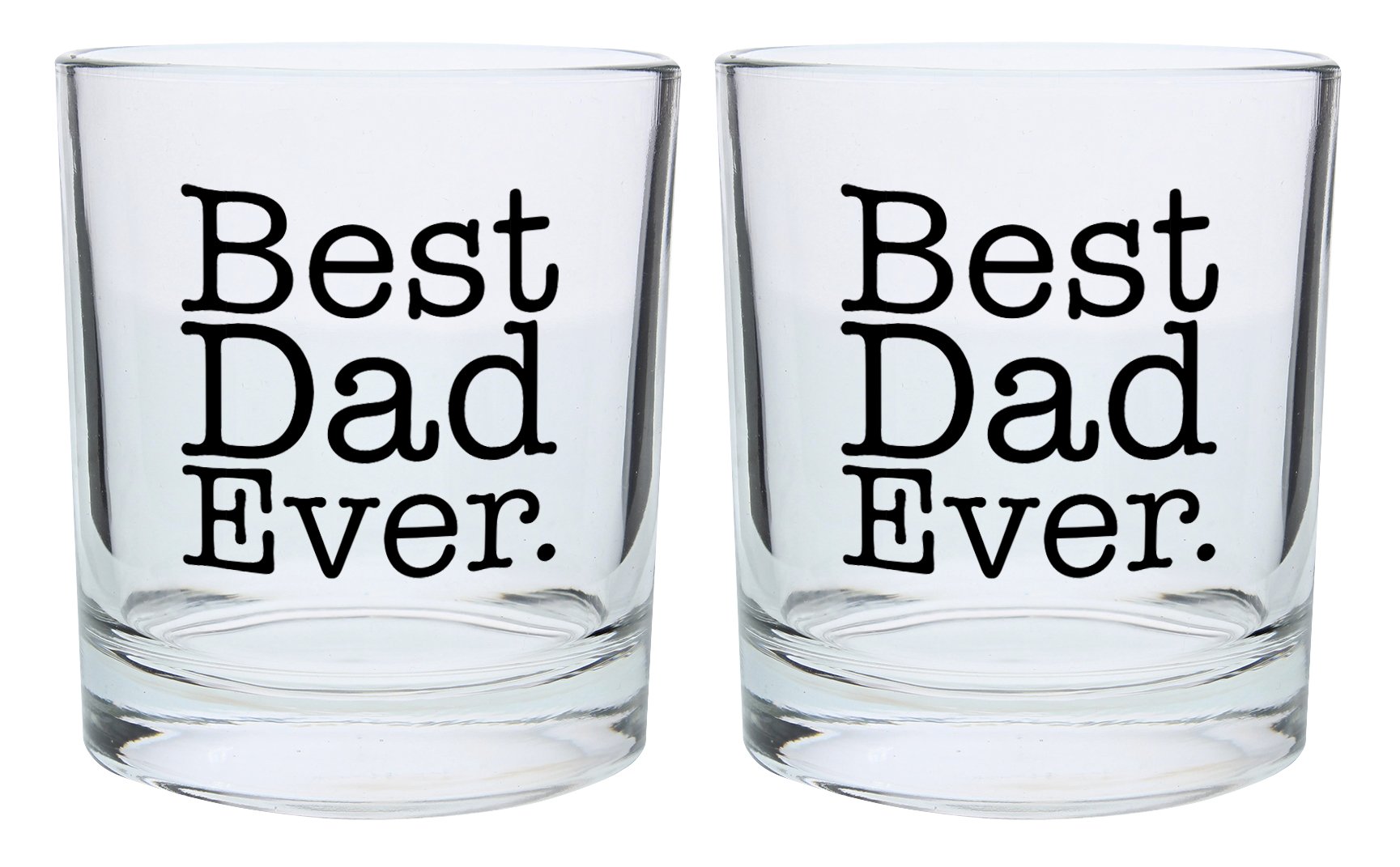 ThisWear Father Day Gifts for Dad Best Dad Ever Birthday Gifts for Dad Perfect Gifts for Dad Gift Lowball Glasses 2-Pack Round Lowball Tumbler Set Black