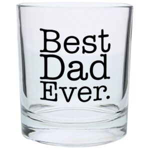 ThisWear Father Day Gifts for Dad Best Dad Ever Birthday Gifts for Dad Perfect Gifts for Dad Gift Lowball Glasses 2-Pack Round Lowball Tumbler Set Black