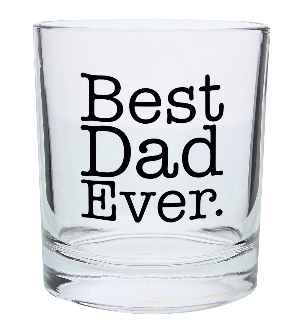 ThisWear Father Day Gifts for Dad Best Dad Ever Birthday Gifts for Dad Perfect Gifts for Dad Gift Lowball Glasses 2-Pack Round Lowball Tumbler Set Black