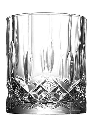 Modern-Depo Whiskey Liquor Rocks Glasses Crystal 10 Ounce Set of 4 Tumblers Barware for Cocktail Scotch Rum Bourbon Vodka Tequila Beverage