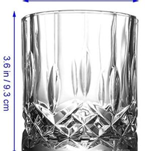 Modern-Depo Whiskey Liquor Rocks Glasses Crystal 10 Ounce Set of 4 Tumblers Barware for Cocktail Scotch Rum Bourbon Vodka Tequila Beverage