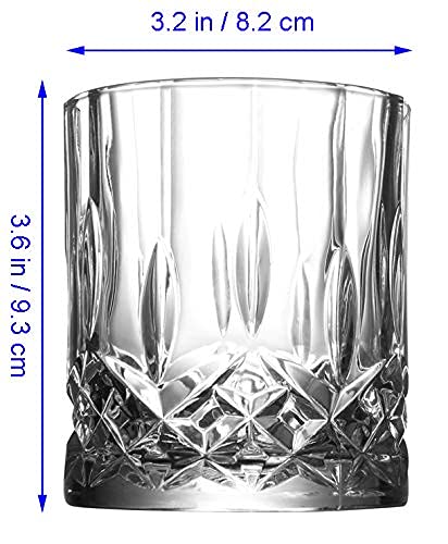 Modern-Depo Whiskey Liquor Rocks Glasses Crystal 10 Ounce Set of 4 Tumblers Barware for Cocktail Scotch Rum Bourbon Vodka Tequila Beverage