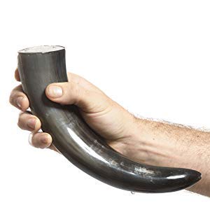 alehorn genuine handmade pocket viking drinking horn – authentic toasting vessel shot glass perfect for whiskey, beer, wine, ale, and mead - champagne horn - lifetime promise