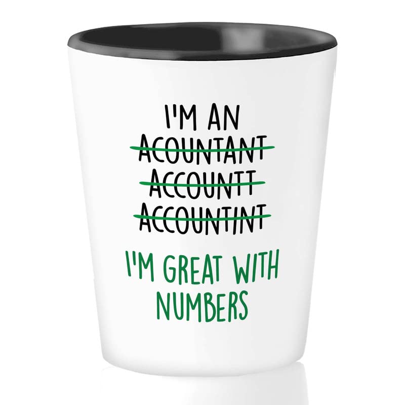 Bubble Hugs Accounting Shot Glass 1.5oz - Great with Numbers - Accountant CPA Auditor Employee Coworker Bookkeeper Finance