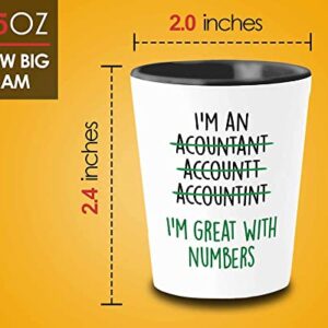 Bubble Hugs Accounting Shot Glass 1.5oz - Great with Numbers - Accountant CPA Auditor Employee Coworker Bookkeeper Finance