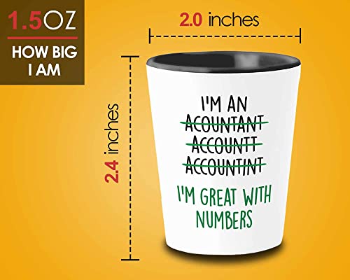 Bubble Hugs Accounting Shot Glass 1.5oz - Great with Numbers - Accountant CPA Auditor Employee Coworker Bookkeeper Finance