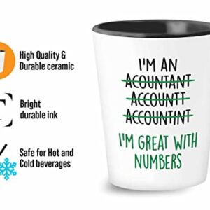 Bubble Hugs Accounting Shot Glass 1.5oz - Great with Numbers - Accountant CPA Auditor Employee Coworker Bookkeeper Finance