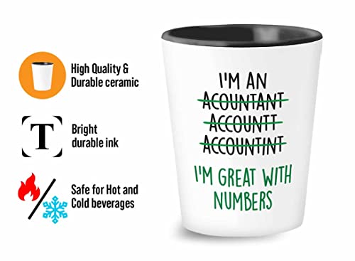 Bubble Hugs Accounting Shot Glass 1.5oz - Great with Numbers - Accountant CPA Auditor Employee Coworker Bookkeeper Finance