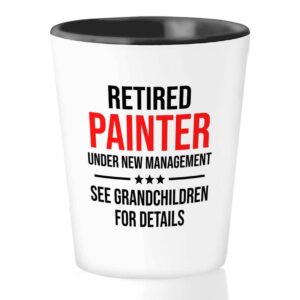 flairy land painter shot glass 1.5oz - retired painter - art teacher gift artist painter watercolorist airbrush potrait paint illustrator