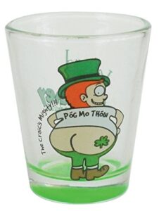 carrolls irish gifts loose shot glass with craic is mighty looney lep design