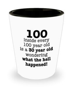 100th birthday shot glass, happy birthday gifts woman 100 years old, men, grandma, grandpa, mom or dad 1919 christmas or birthday gift