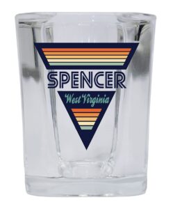 r and r imports spencer west virginia 2 ounce square base liquor shot glass retro design