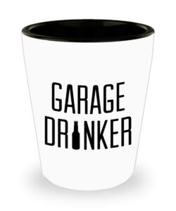 odditees funny beer alcohol shot glass garage drinker