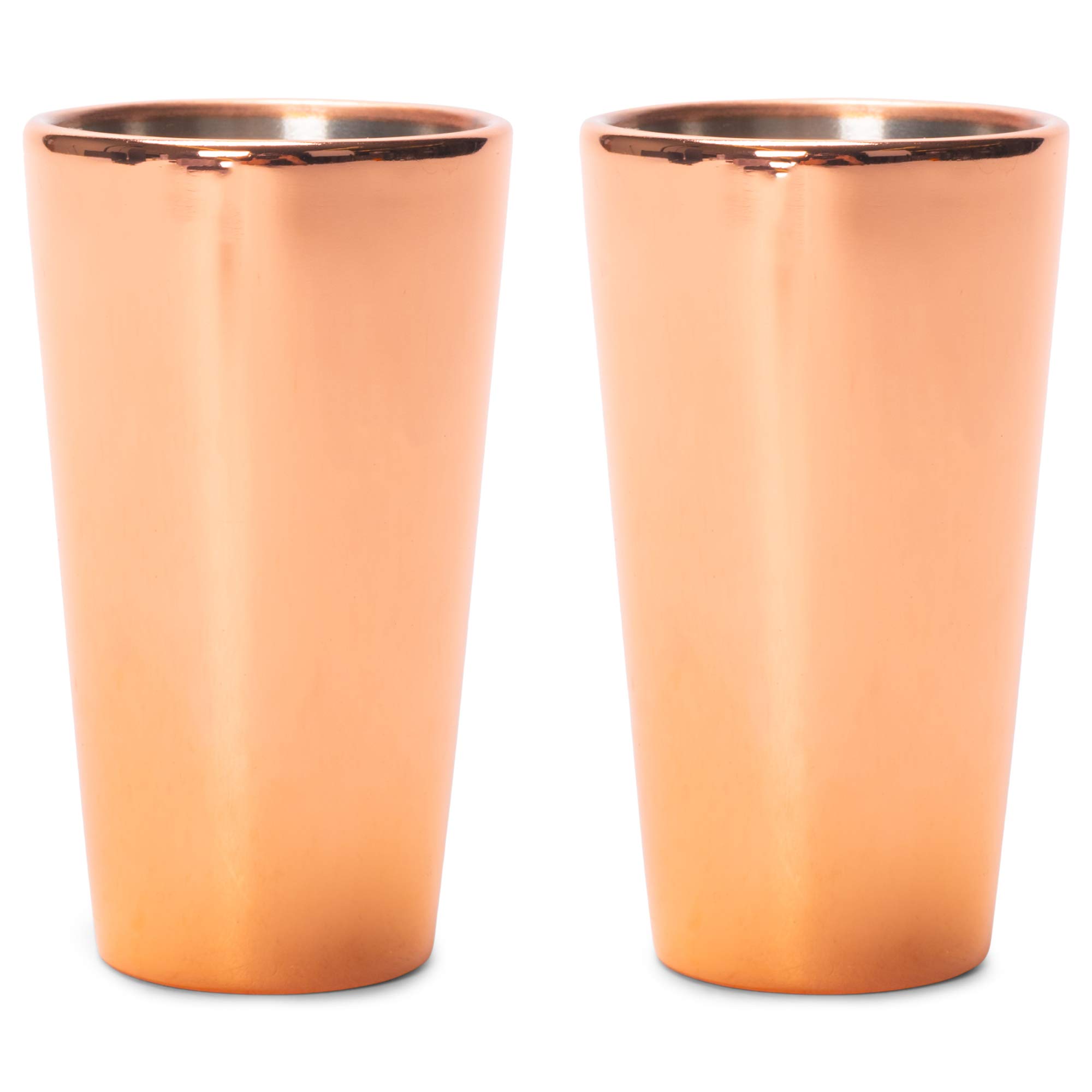 Cork Pops Arctic Chill Copper-Tone 2 Ounce Freezer Gel Shot Glass Set of 2