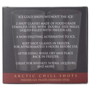 Cork Pops Arctic Chill Copper-Tone 2 Ounce Freezer Gel Shot Glass Set of 2