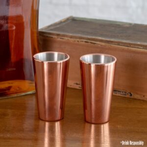 Cork Pops Arctic Chill Copper-Tone 2 Ounce Freezer Gel Shot Glass Set of 2