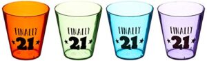 21st "happy birthday" shot glasses