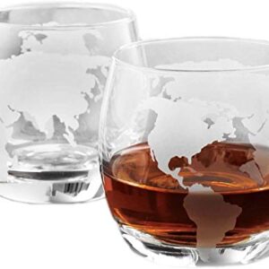 COLIBYOU Globe Whiskey Glasses - 12 Oz (350ml) 2 Pack