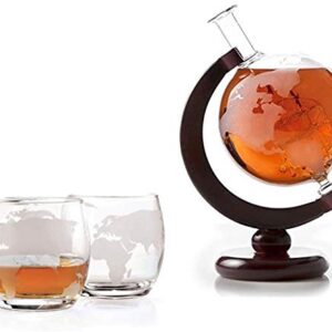 COLIBYOU Globe Whiskey Glasses - 12 Oz (350ml) 2 Pack