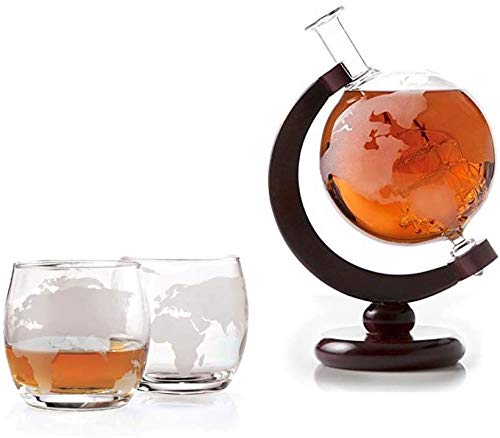 COLIBYOU Globe Whiskey Glasses - 12 Oz (350ml) 2 Pack