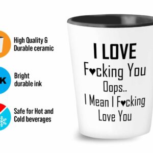 Bubble Hugs Family Shot Glass 1.5oz - I Fcking Love You - Husband Funny Dad Wife Spouse Fiance Fiancee Daughter Children Son